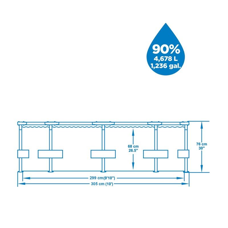 Avtagbar rund tubulär pool Bestway Steel Pro 305x76 cm utan filter — Brycus Avtagbar rund tubulär pool Bestway Steel Pro 305x76 cm utan filter — Brycus